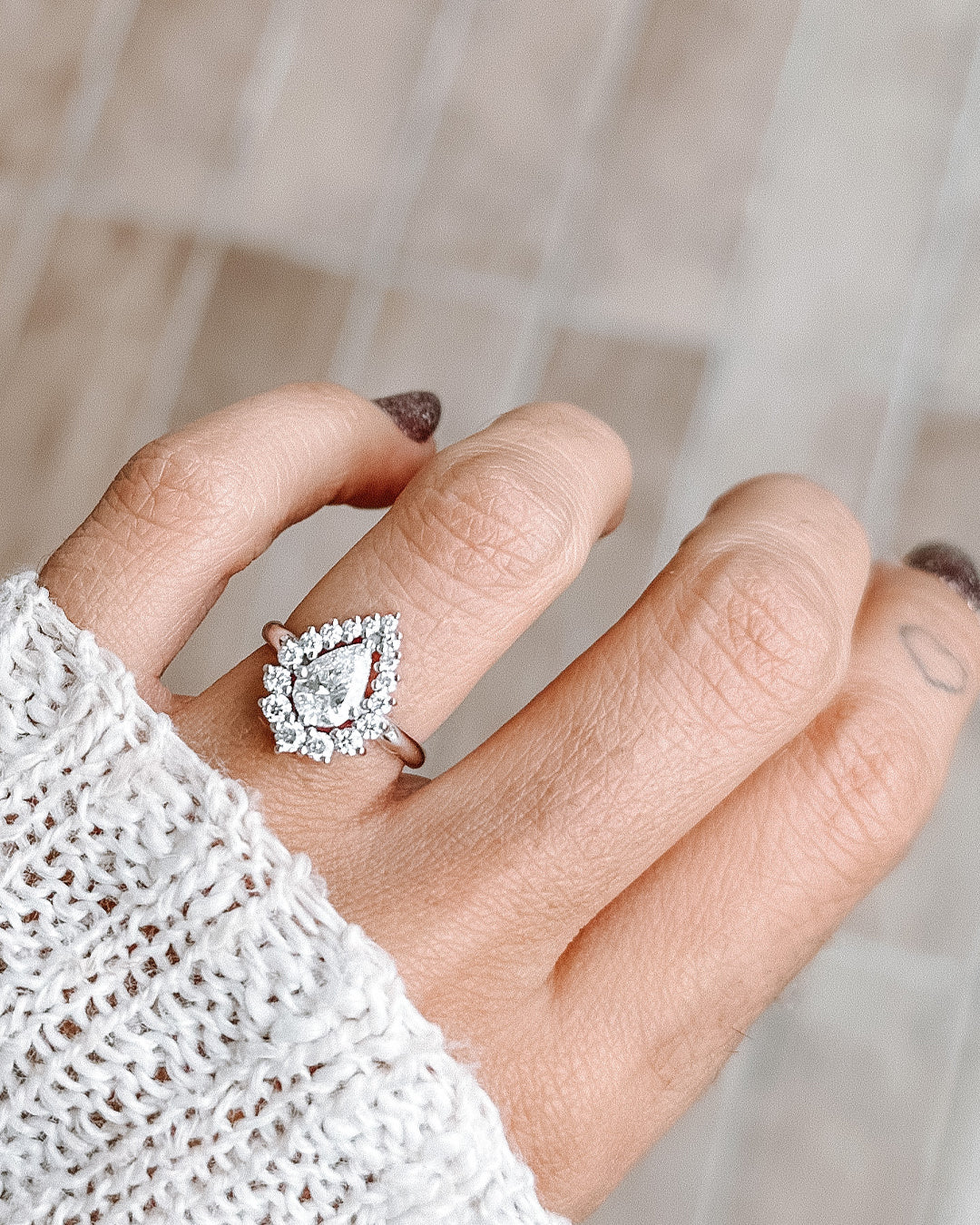 Iceberg Diamond Ring with Pear Cut Lab Grown Diamond – TOR